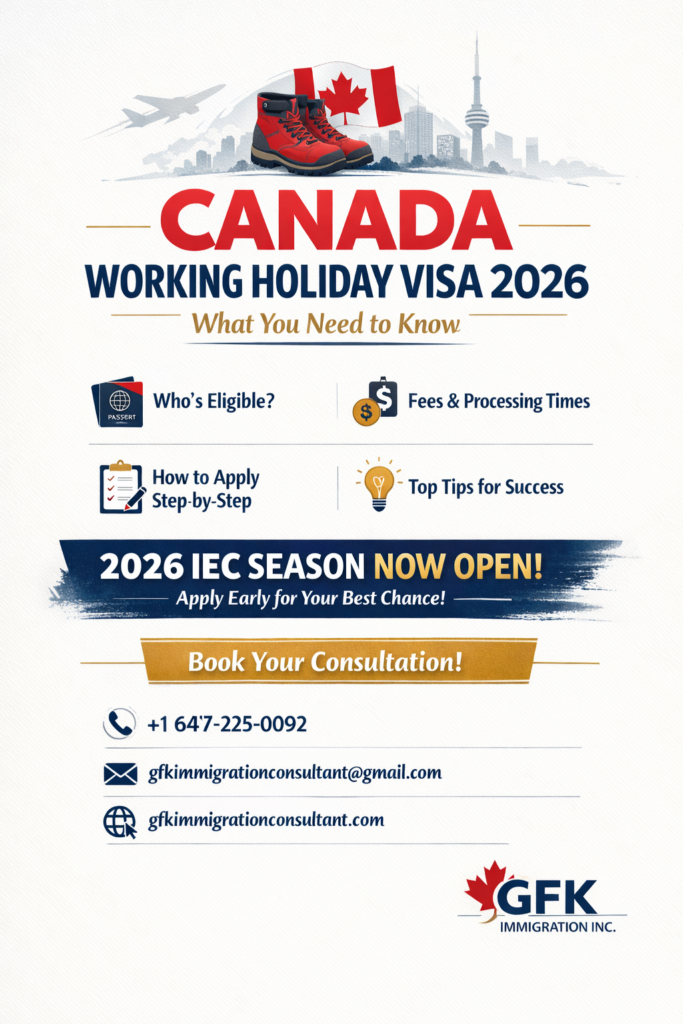 Canada Working Holiday Visa 2026 - GFK Immigration Consultant